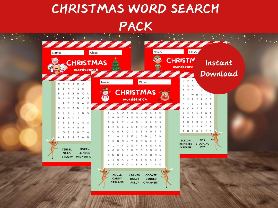 Christmas Word Search Christmas Activity Pack for Kids Christmas ...