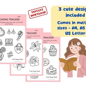 Kids Reading Tracker Printable: Fun Coloring Book Log (digital Download ...