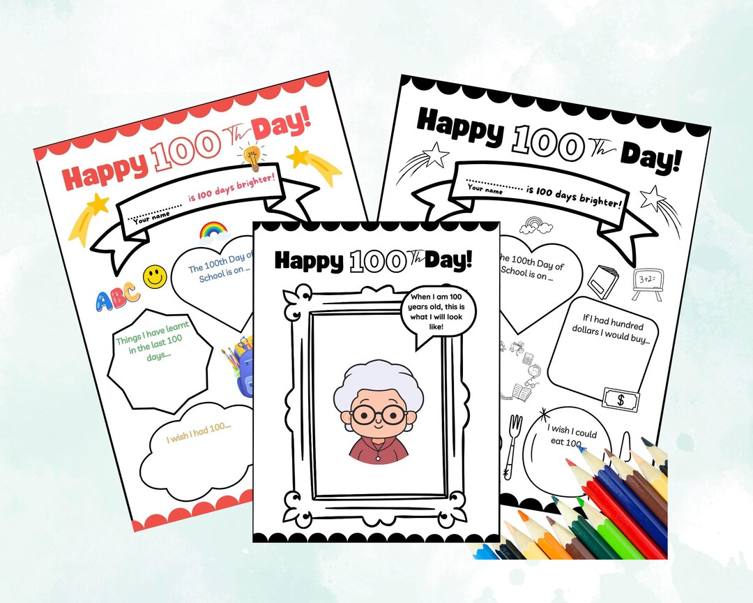 100 Days of School, 100th Day of School, 100th Day of School Worksheet ...