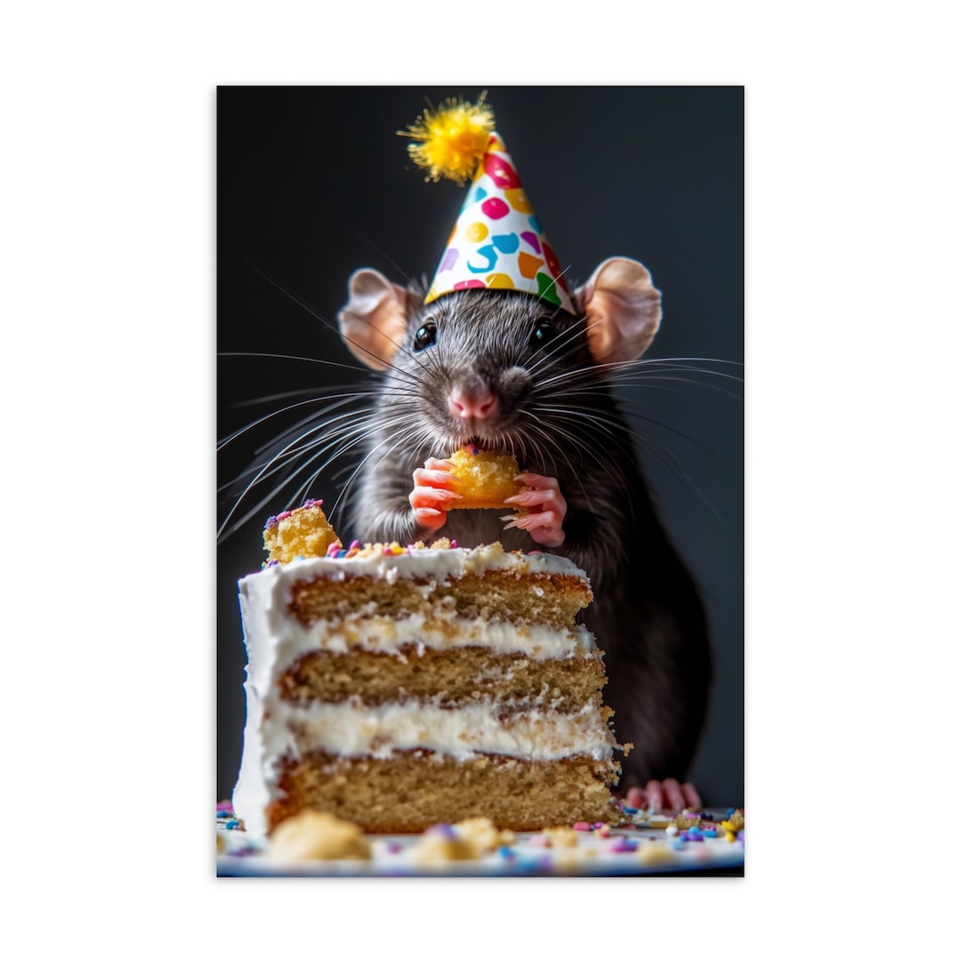 Cute Rat Birthday Card, Gift for Rat Lovers, Rat Mom Greeting Card ...