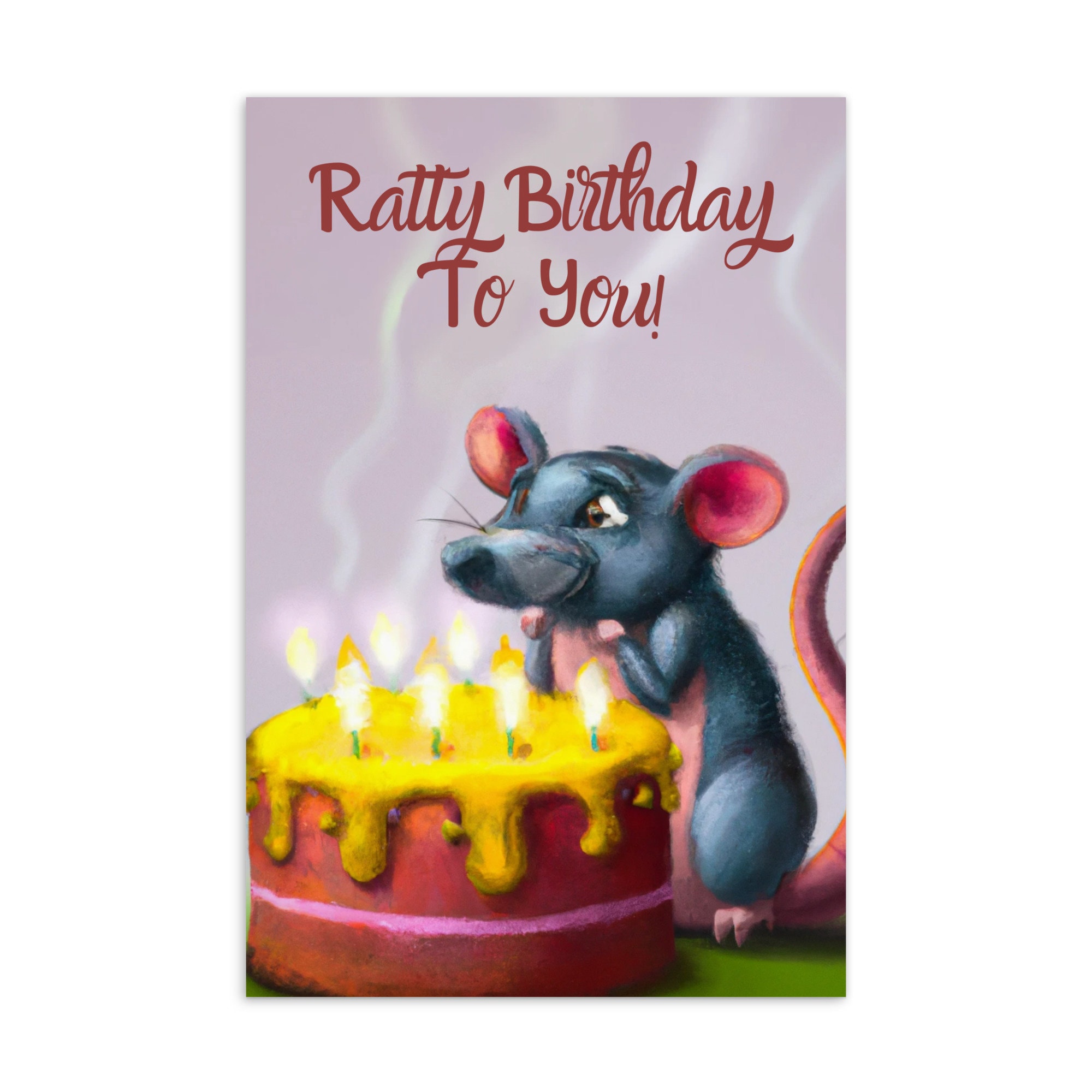 Rat Birthday Card Ratty Birthday to You Cute Rat Card - Etsy Australia