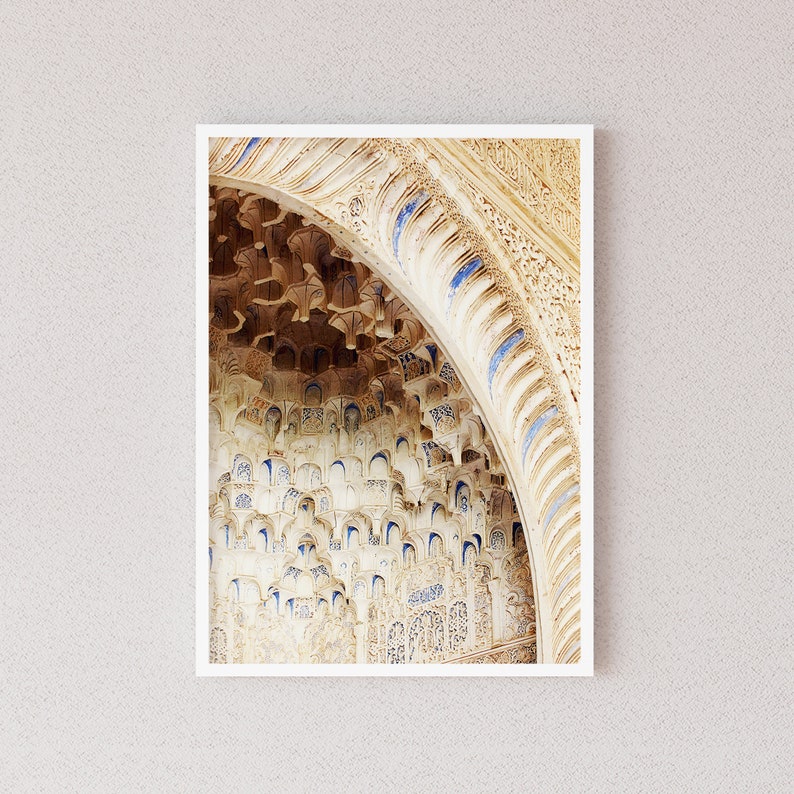 Muqarnas Digital Print, Alhambra Palace Vault Detail Photo, Islamic ...