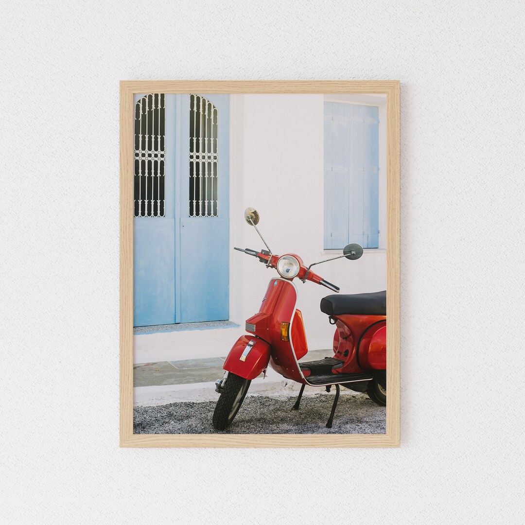 Red Scooter Digital Print Photo Scooter Wall Decor Bike Poster - Etsy