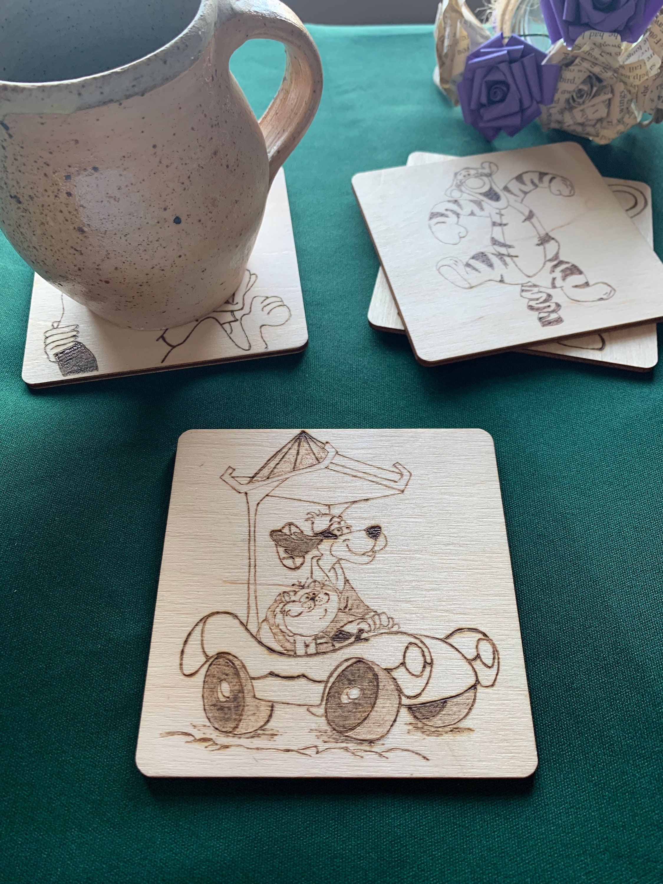 Retro, Classic Cartoon Character Wooden Coasters - Etsy UK