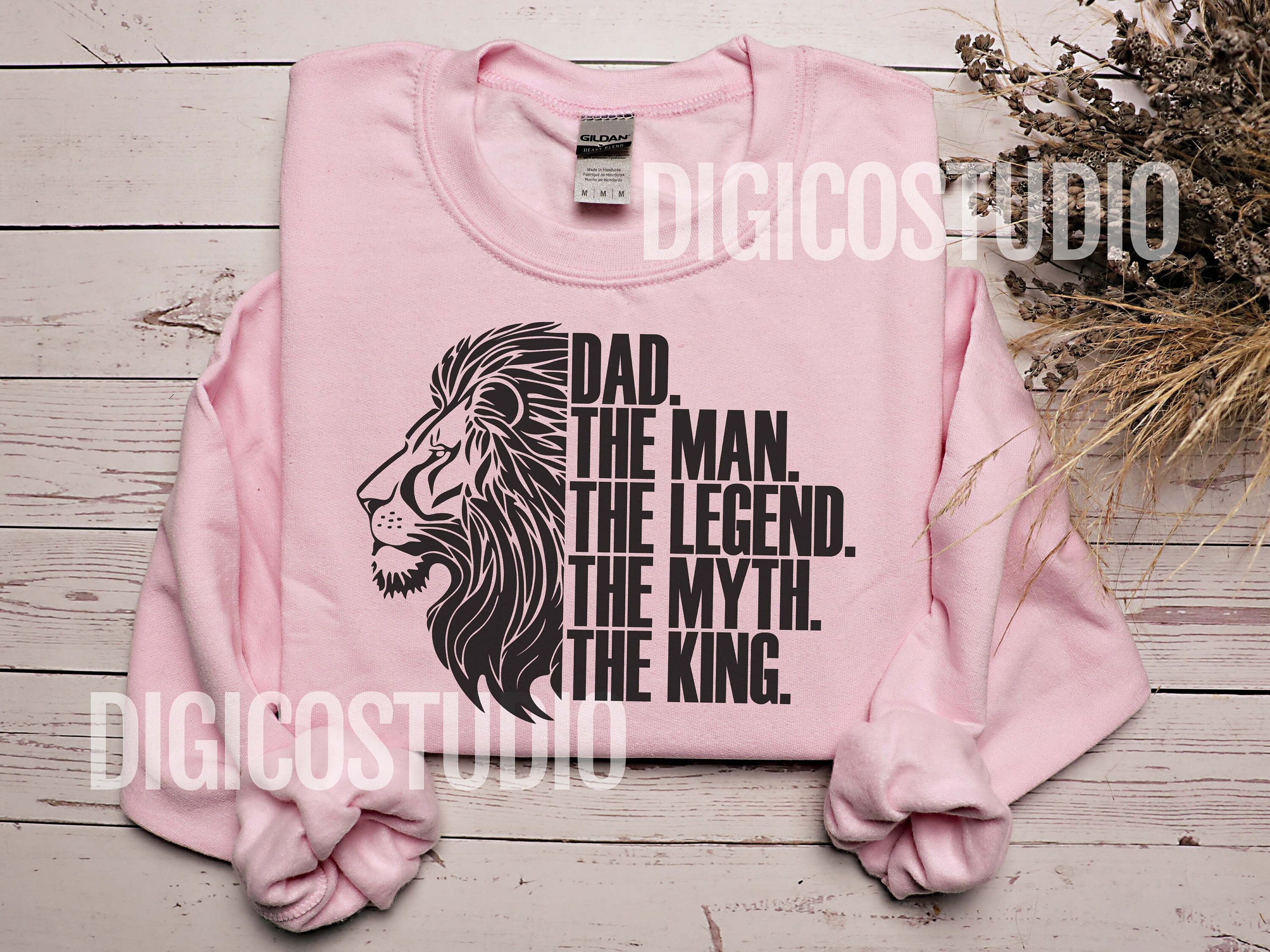 Father's Day T-shirt Sublimation Wild Lion Fathers Day Monogram Cut ...