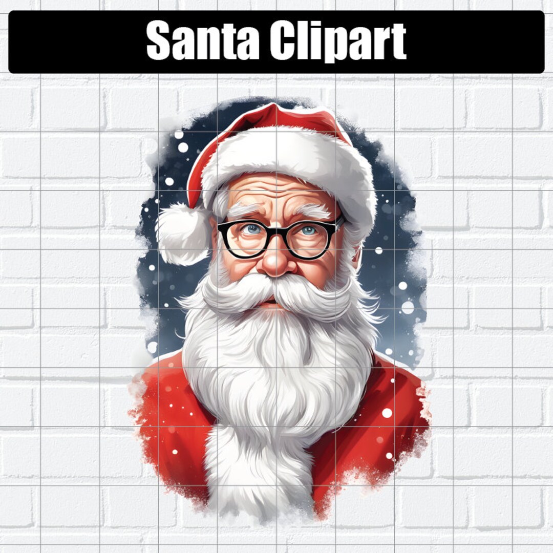 Santa Claus Clipart Transparent Background Watercolor - Etsy