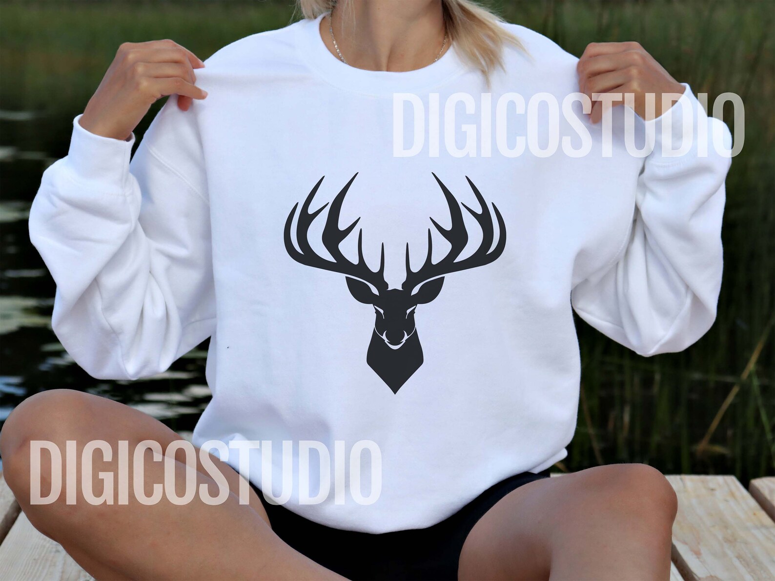 SVG Deer Clipart Deer Head Svg Horns Svg Deer Monogram Svg Wild Animal ...