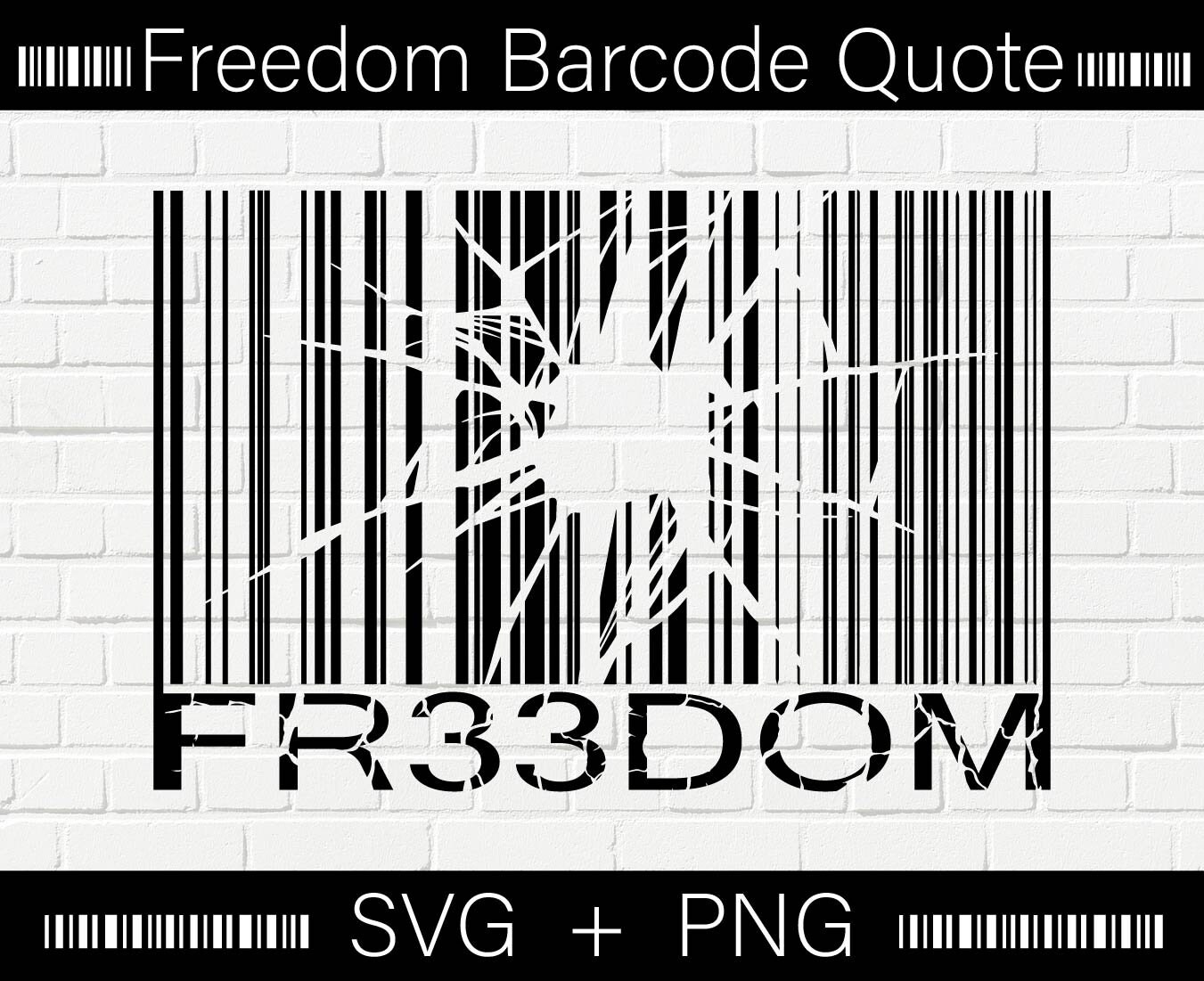 Freedom Barcode Svg, Bar Code Svg, Barcode Silhouette, Instant Download ...