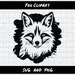 SVG Small Fox Clipart Cute Fox Head Svg Monogram Digital Art Silhouette ...
