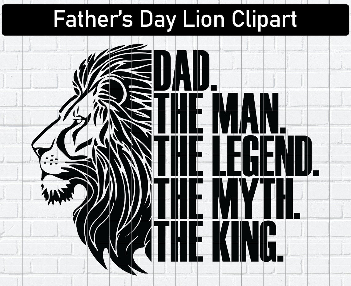 Father's Day T-shirt Sublimation Wild Lion Fathers Day Monogram Cut ...