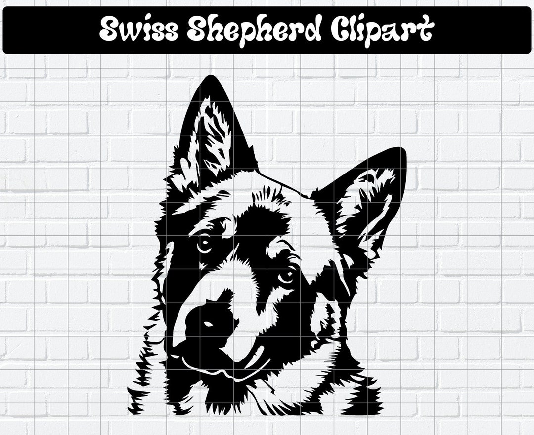 Berger suisse SVG Clipart chien Svg berger monogramme chien Silhouette ...