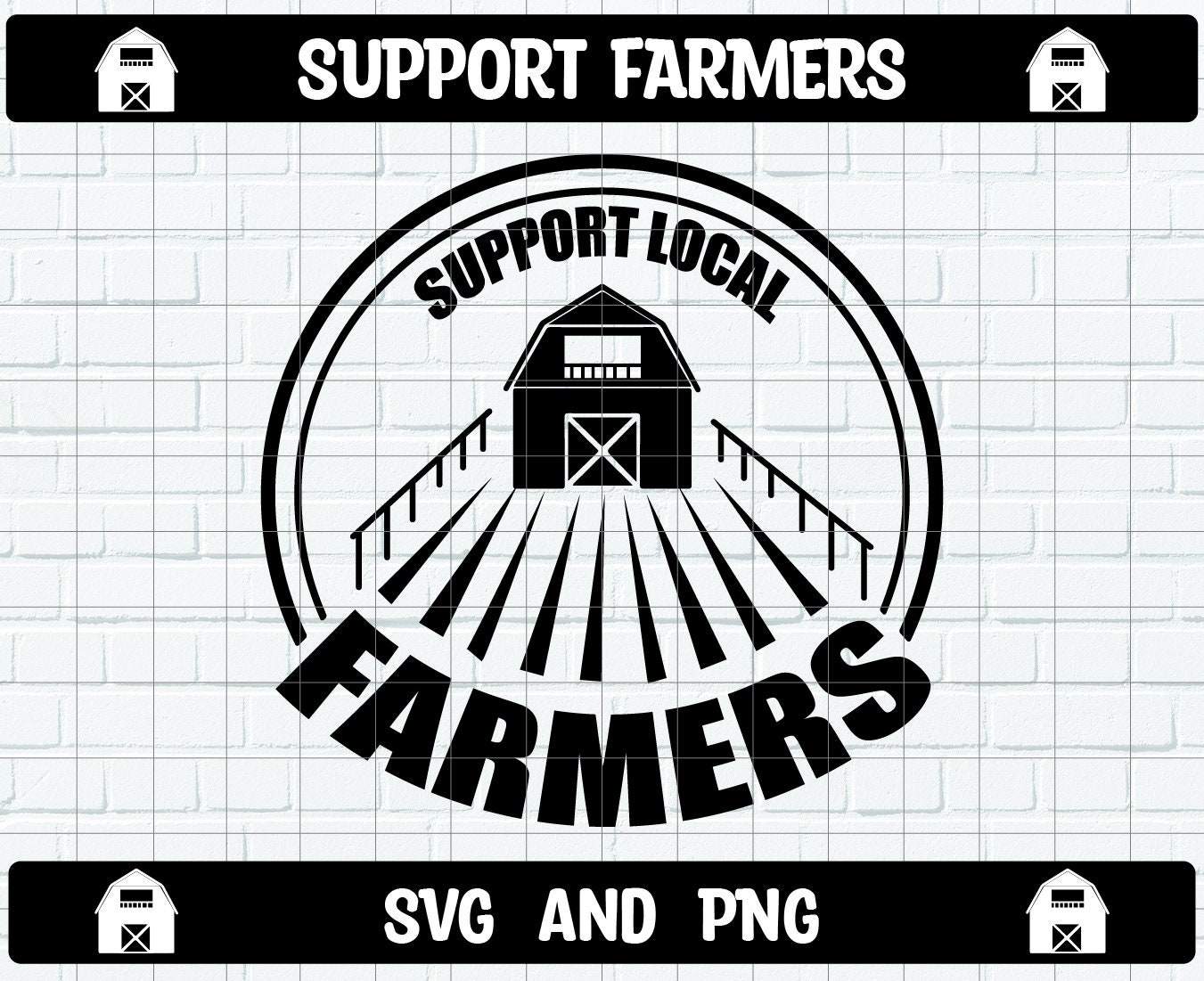 SVG Support Local Farmers Clipart Farm Svg Farm House in - Etsy