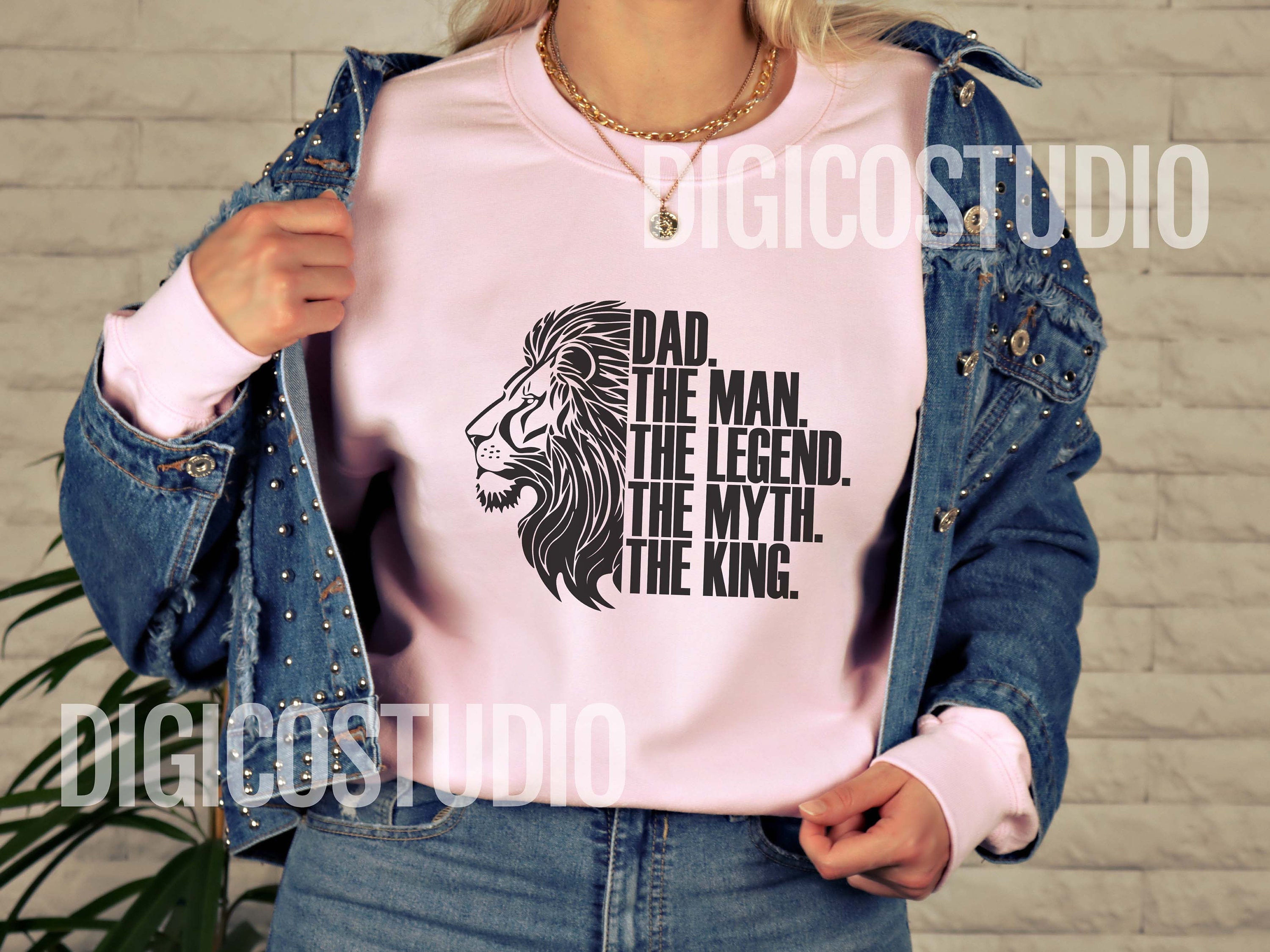 Father's Day T-shirt Sublimation Wild Lion Fathers Day Monogram Cut ...