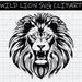 SVG Lion Head Clipart Wild Lion Svg Monogram Digital Art Silhouette PNG ...