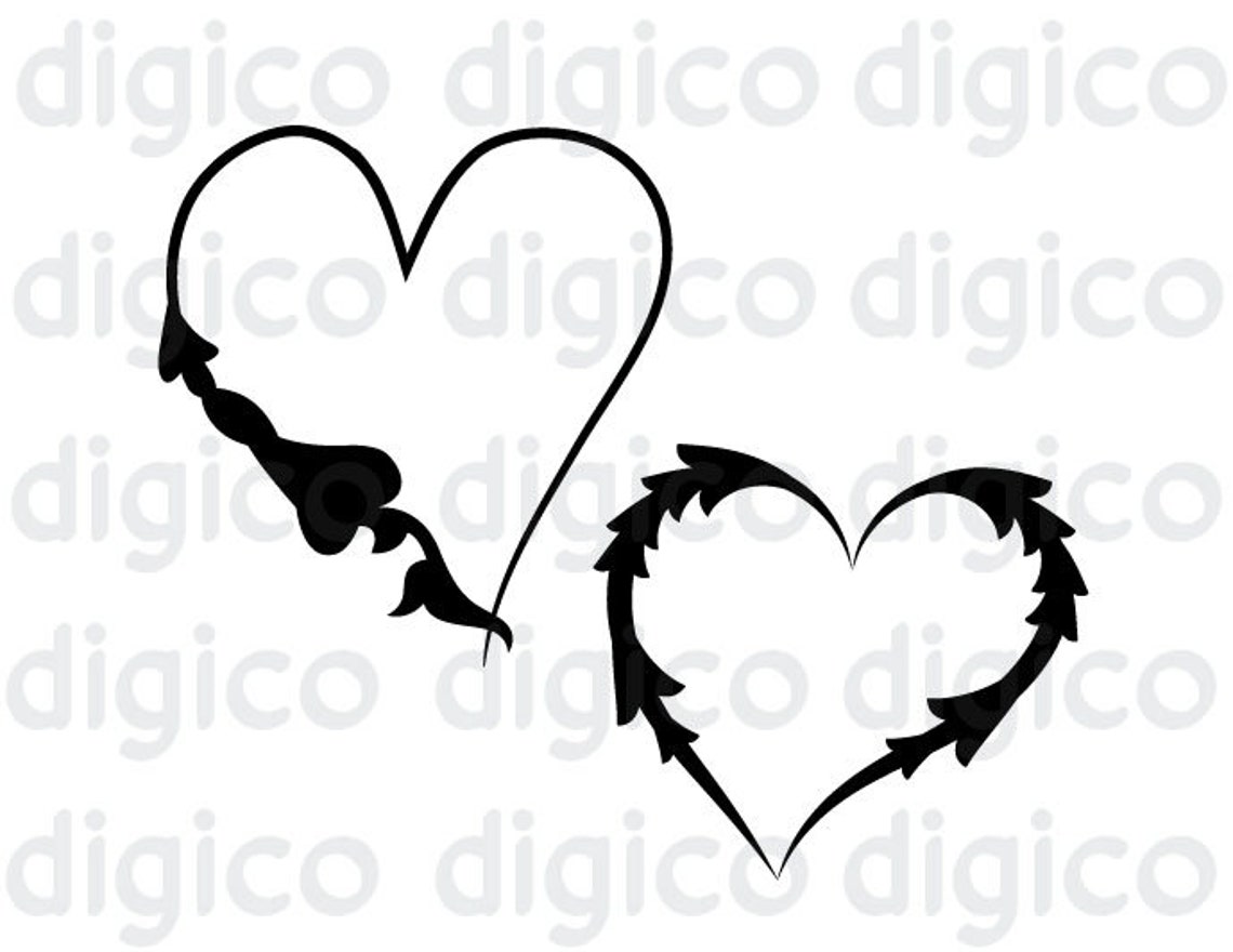 Heart Svg Bundle Hand Drawn, Hearts Svg Png, Valentines Day Svg, Heart ...