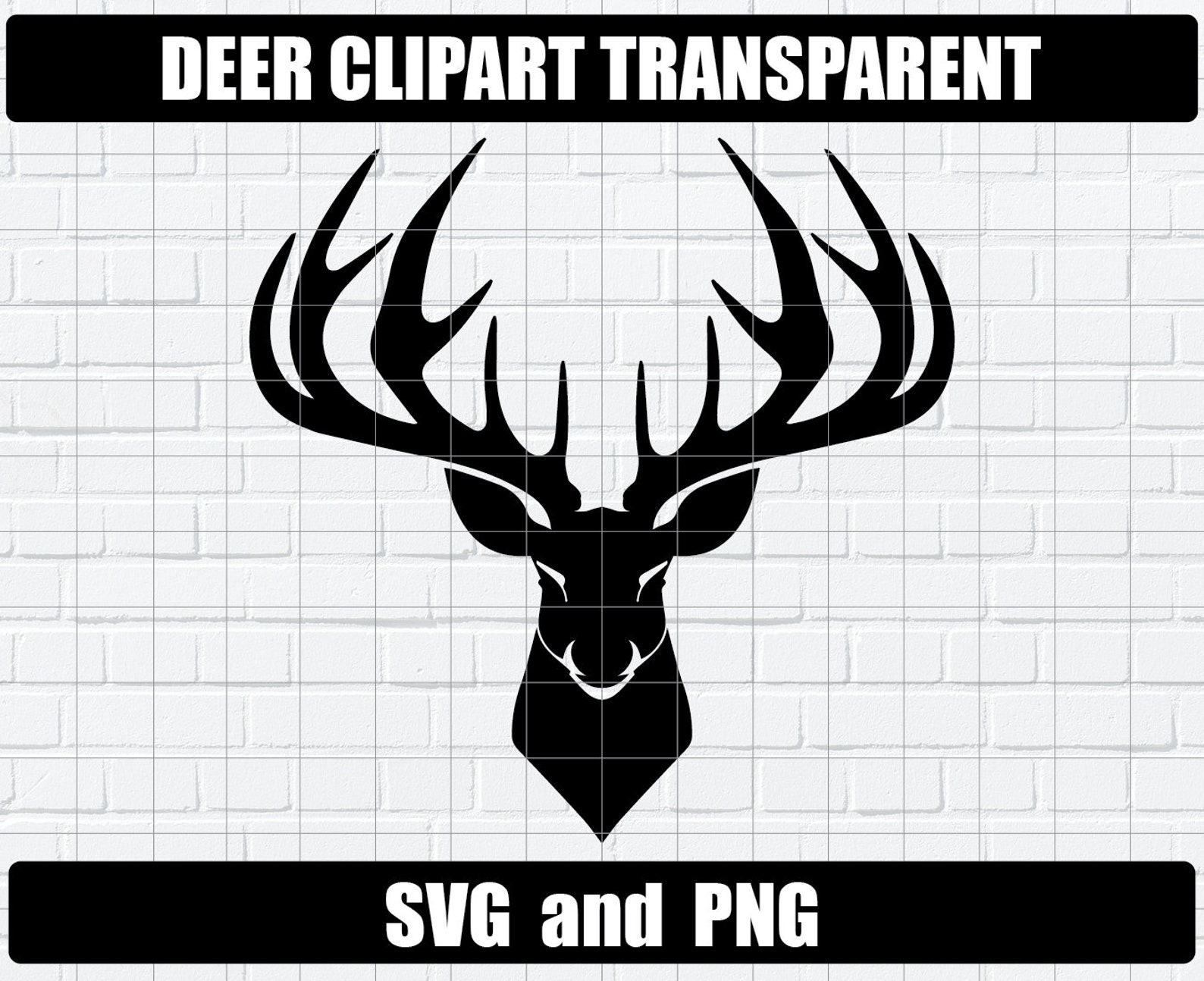 SVG Deer Clipart Deer Head Svg Horns Svg Deer Monogram Svg Wild Animal ...