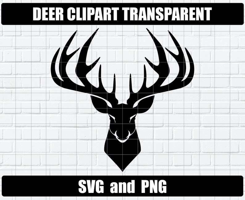 SVG Deer Clipart Deer Head Svg Horns Svg Deer Monogram Svg Wild Animal Svg Cut File, Svg, Horn ...