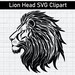SVG Lion Head Clipart Wild Lion Svg Monogram Digital Art Silhouette PNG ...