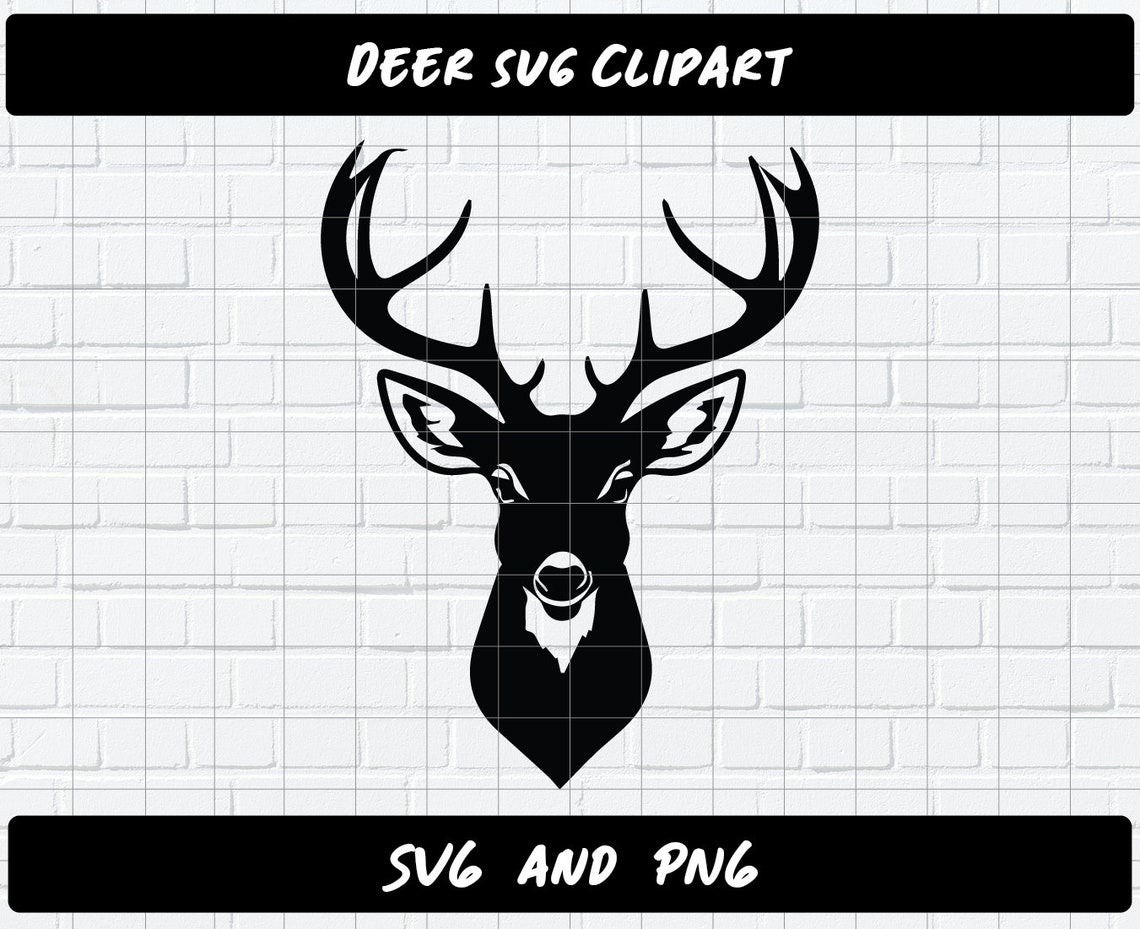 SVG Deer Clipart Deer Head Svg Horns Svg Deer Monogram Svg Wild Animal ...