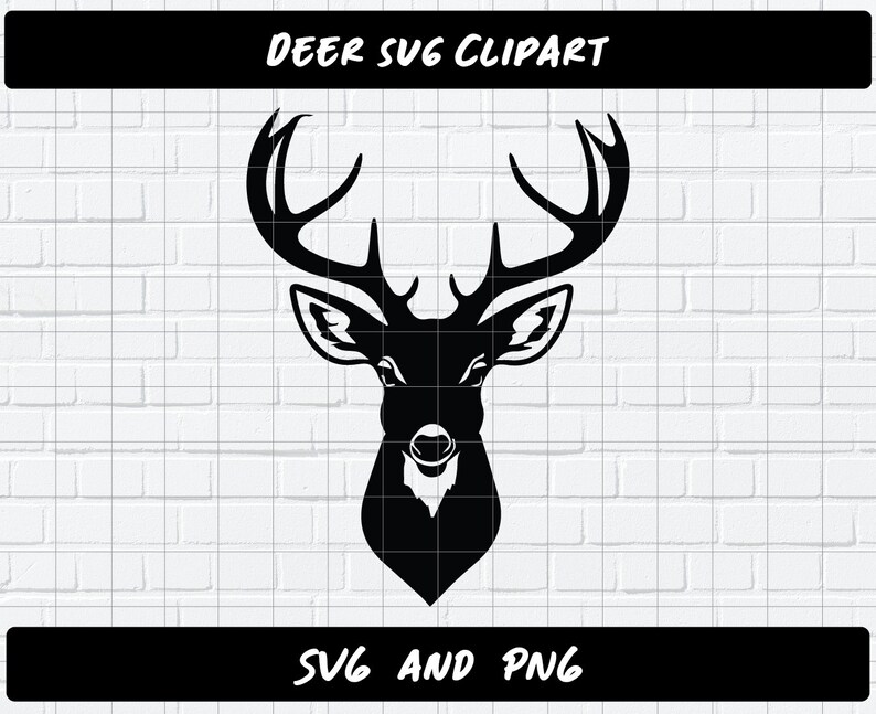 SVG Deer Clipart Deer Head Svg Horns Svg Deer Monogram Svg Wild Animal ...