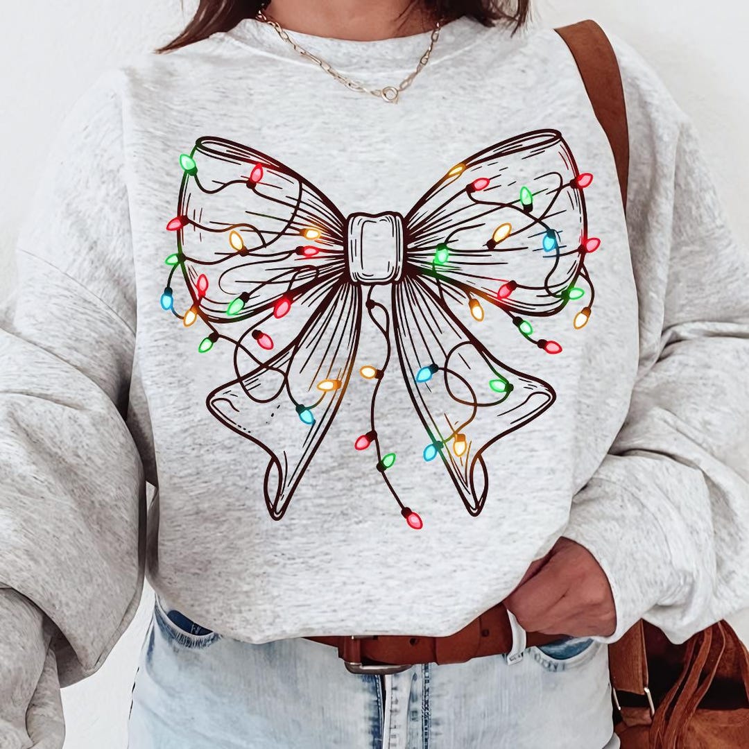 Christmas Lights Bow Png, Coquette Christmas Lights, Coquette Christmas ...