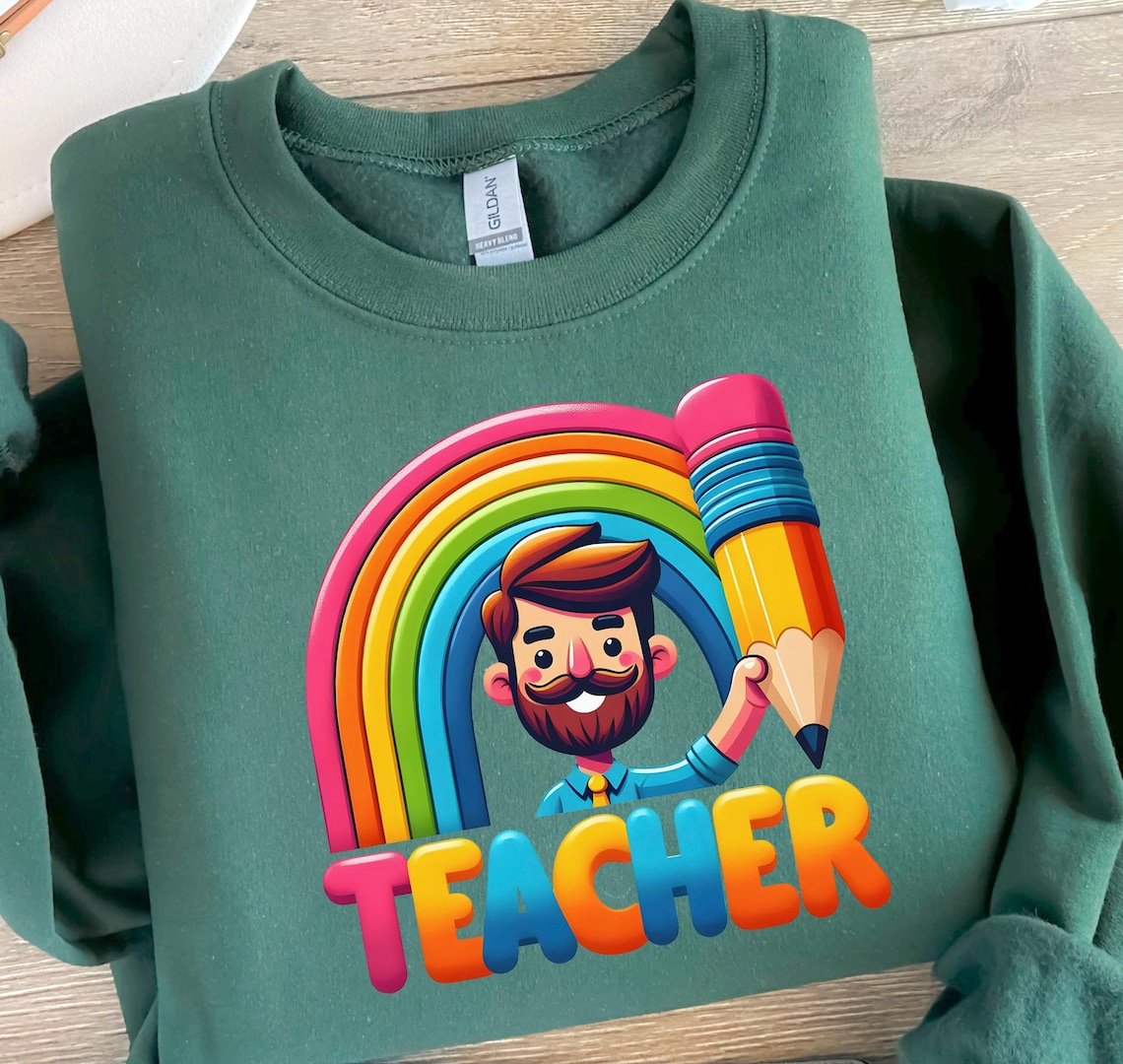 Teacher Rainbow Pencil Png, Teacher Appreciation Png, Teacher Png ...