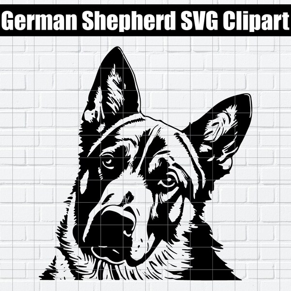 German Shepherd Head Silhouette Svg - Etsy