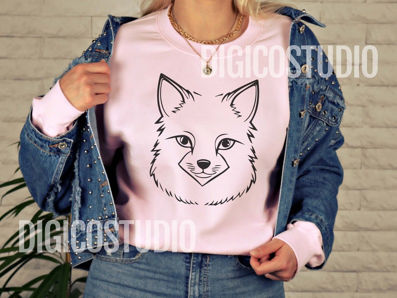 SVG Cute Fox Clipart Cute Fox Head Svg Monogram Digital - Etsy