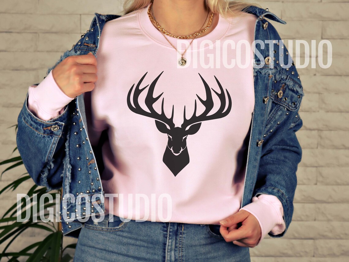 SVG Deer Clipart Deer Head Svg Horns Svg Deer Monogram Svg Wild Animal ...