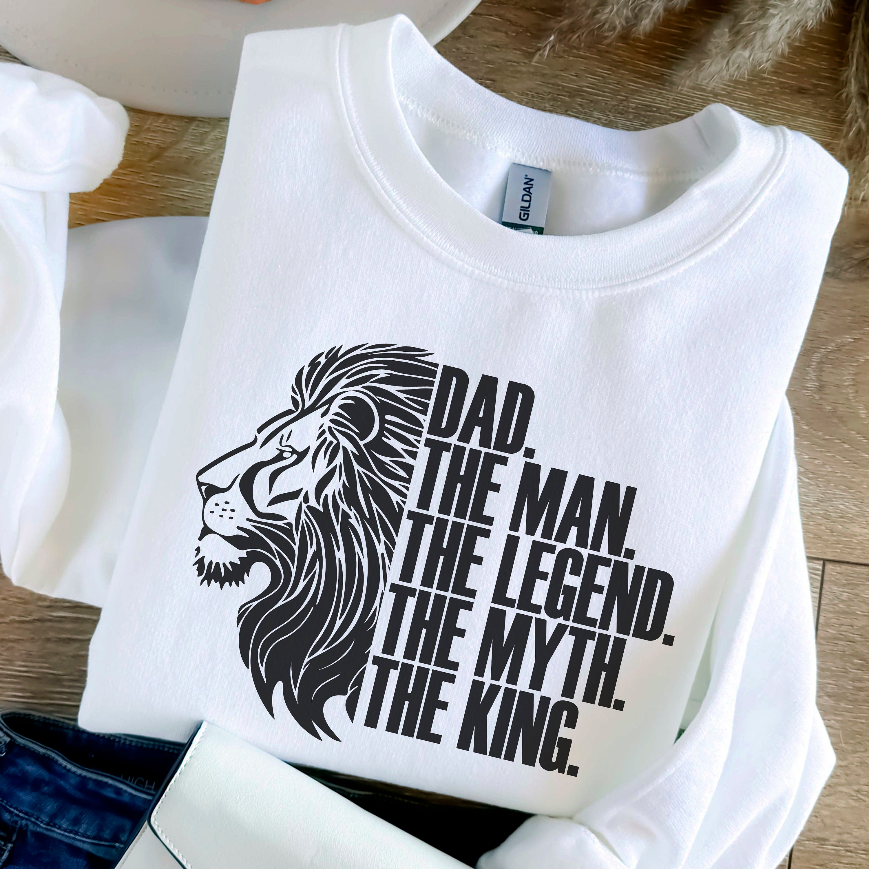 Father's Day T-shirt Sublimation Wild Lion Fathers Day Monogram Cut ...