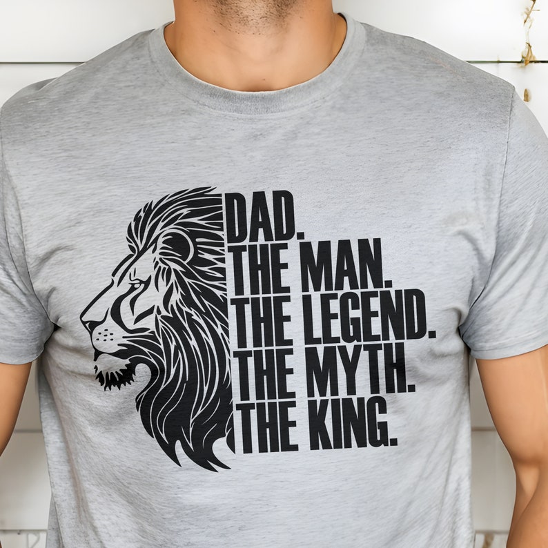 Father's Day T-shirt Sublimation Wild Lion Fathers Day Monogram Cut ...
