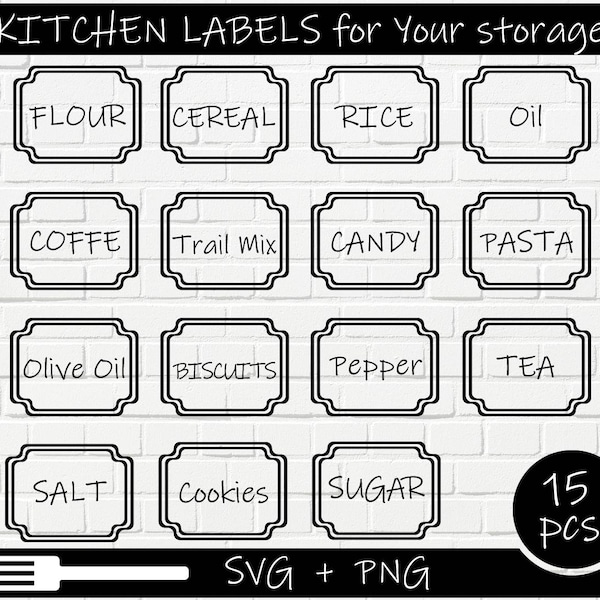 Canister Labels Svg - Etsy