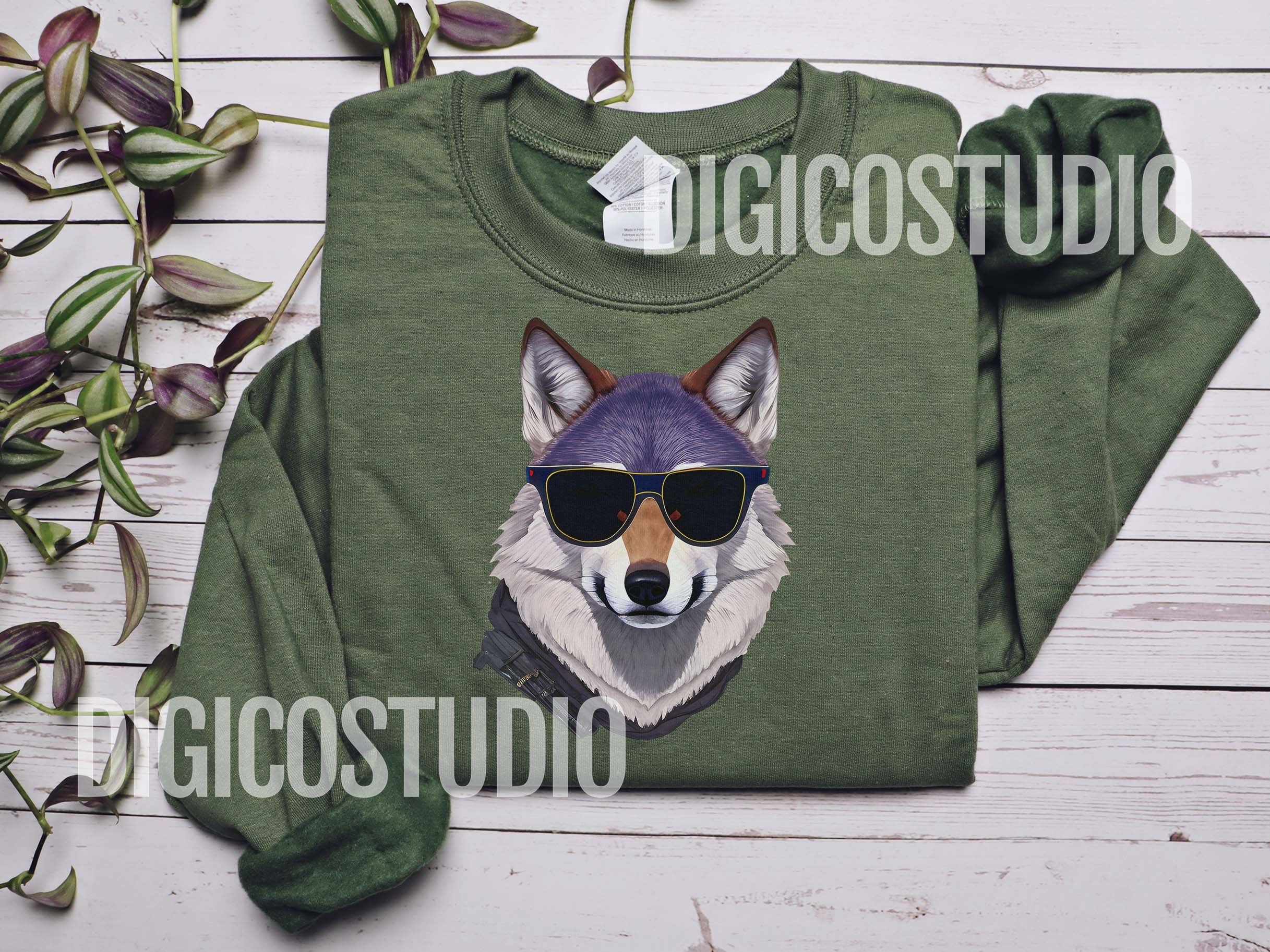 Watercolor Smiley Wolf Clipart Funny Coyote PNG Watercolor Digital Art ...