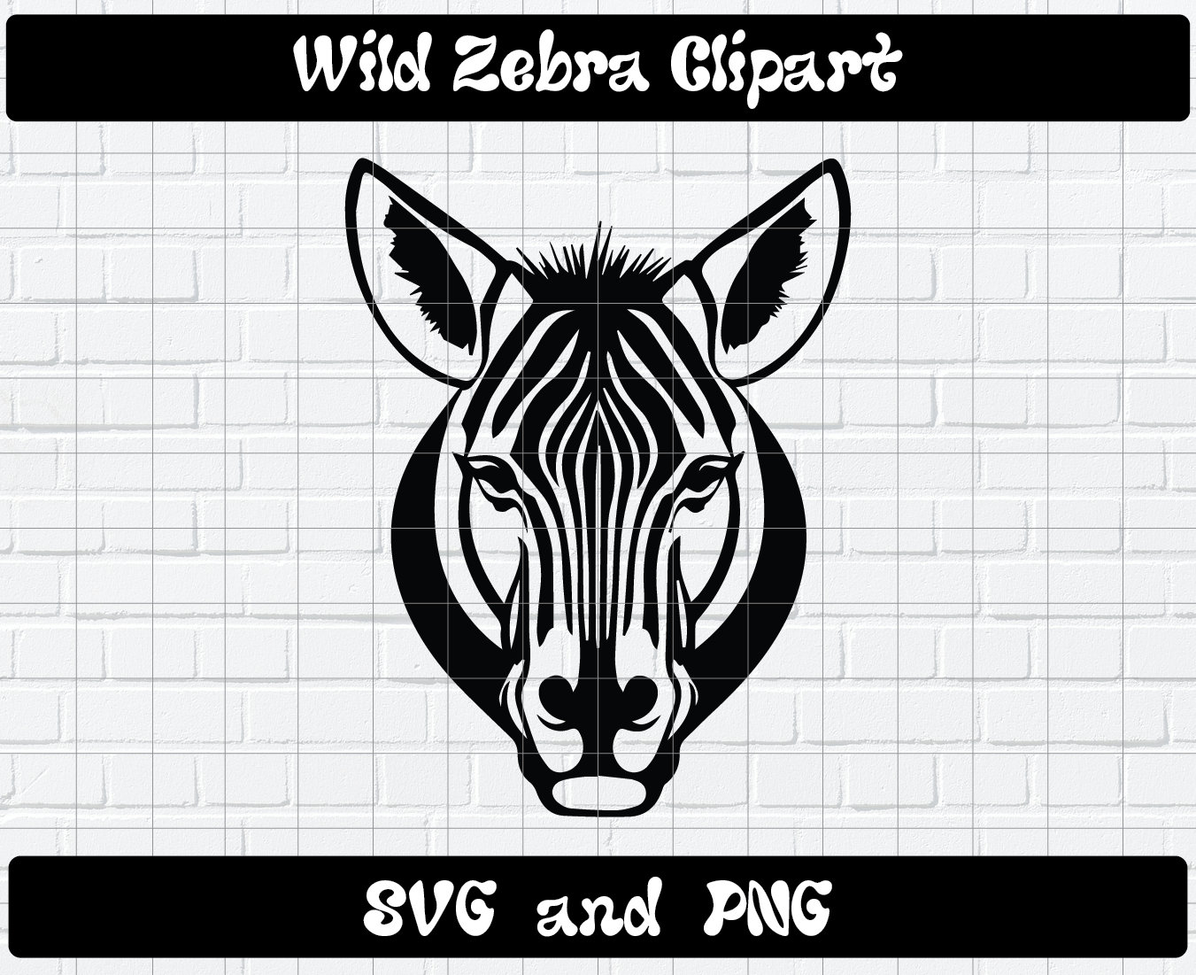 SVG Zebra Head Clipart Wild Zebra Svg Monogram Digital Art - Etsy