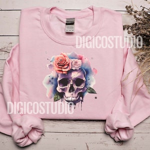 Watercolor Floral Skulls Clipart Transparent PNG Bundle Skulls With ...