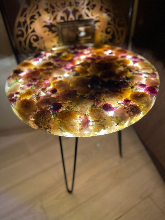 Flower Epoxy Table - Etsy