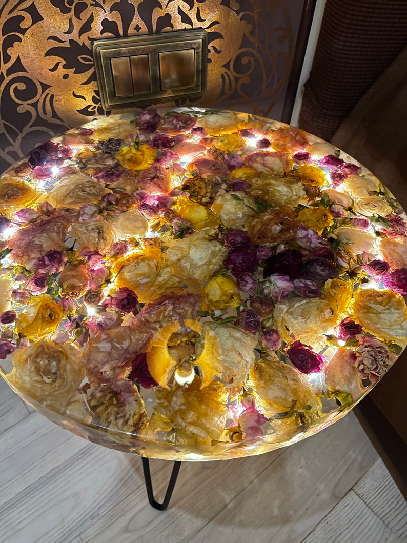 Flower Epoxy Table - Etsy