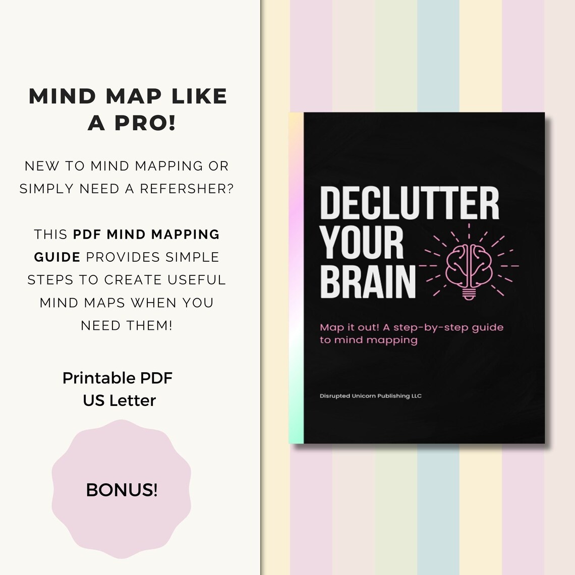 Mind Mapping Template, Brainstorming, Brain Dumps, Includes Visual ...