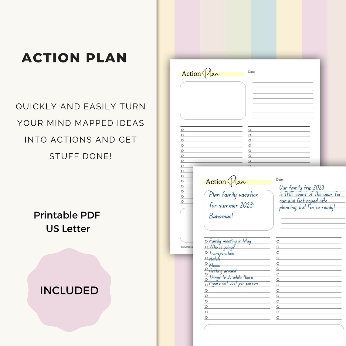 Mind Mapping Template, Brainstorming, Brain Dumps, Includes Visual Thought Organizer Guide and ...