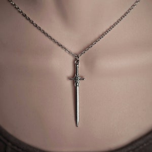 Silver Sword Necklace for Women and Men, Sword Strength Necklace ...