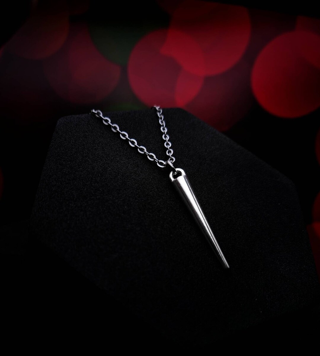 Spike Necklace Silver Chain Spike Pendant for Men & Women,punk Necklace ...