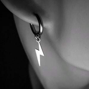Mens Dangle Lightning Bolt Earring, Mens Lightning Earring Dangle ...
