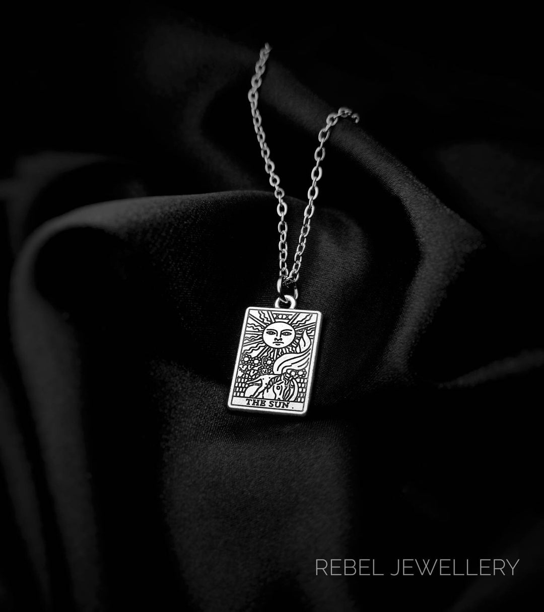 Tarot Card Pendant Necklace Silver Tarot Necklace,the Star Tarot, Moon ...