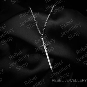 Silver Sword Necklace for Women and Men, Sword Strength Necklace ...