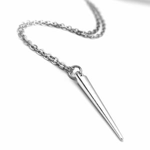 Spike Necklace Silver Chain Spike Pendant for Men & Women,punk Necklace ...