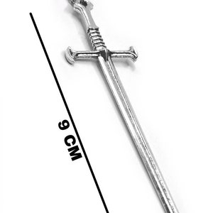 Silver Sword Necklace Sword Chain Necklace Statement Long Dagger/sword ...
