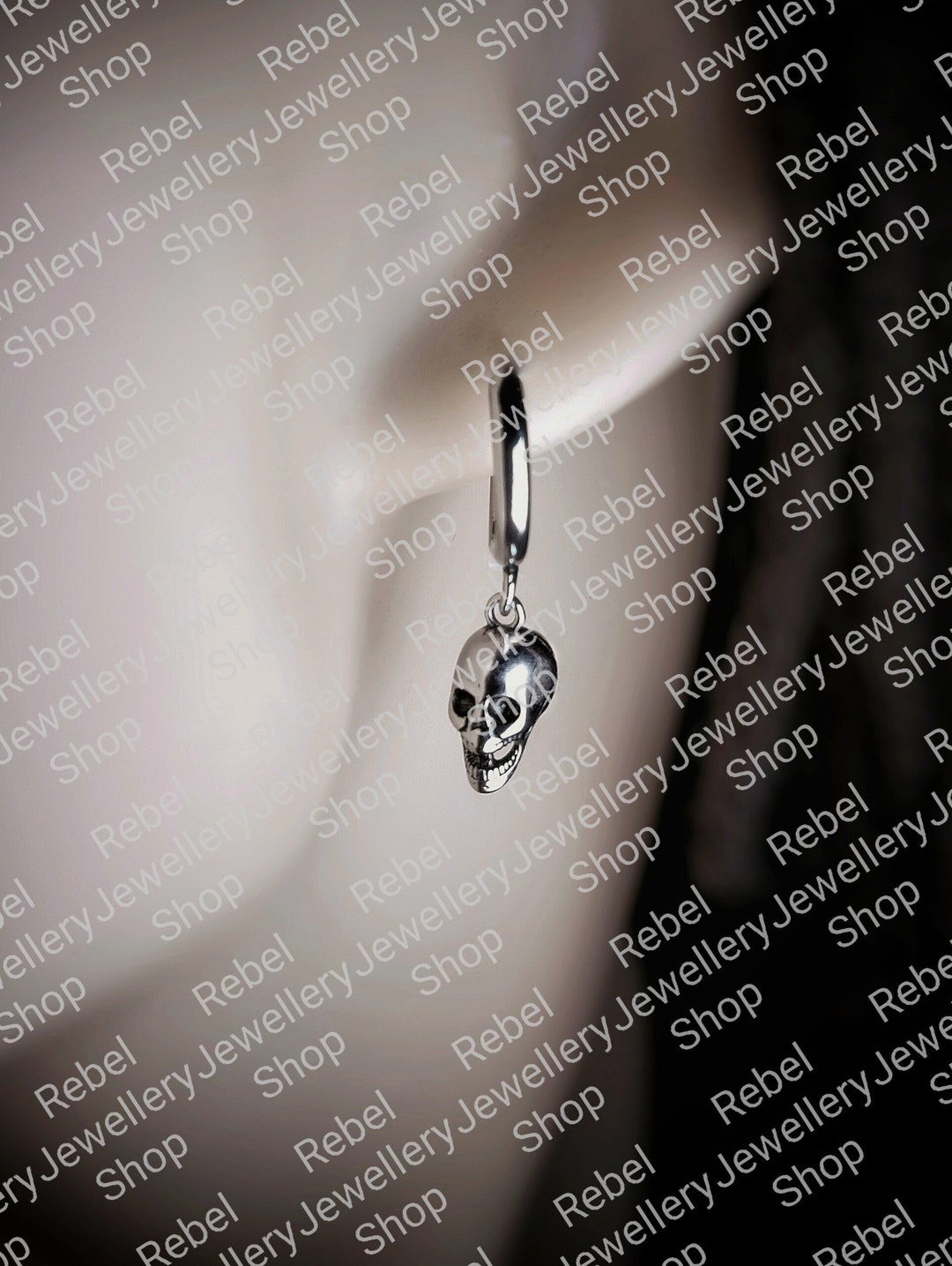 Skull Earrings Silver Hoop Gothic Earrings Set Skull Charm,skull Hoop ...