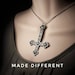 Gothic Upside Down Cross Pendant Necklace Silver Gothic Statement ...