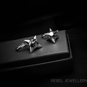 Silver Spike Ball Earrings, Spikey Ball Goth Earrings, Punk Spike ...