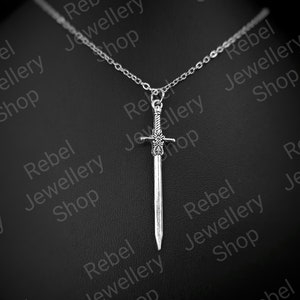 Silver Sword Necklace for Women and Men, Sword Strength Necklace ...